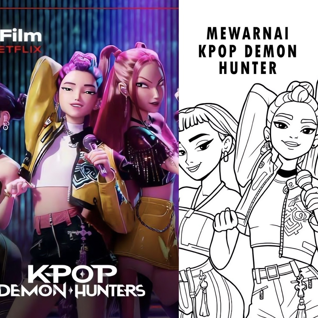 Jual 15 Lembar A5 | Kertas Mewarnai tema KPOP Demon Hunter Part II | 15 ...