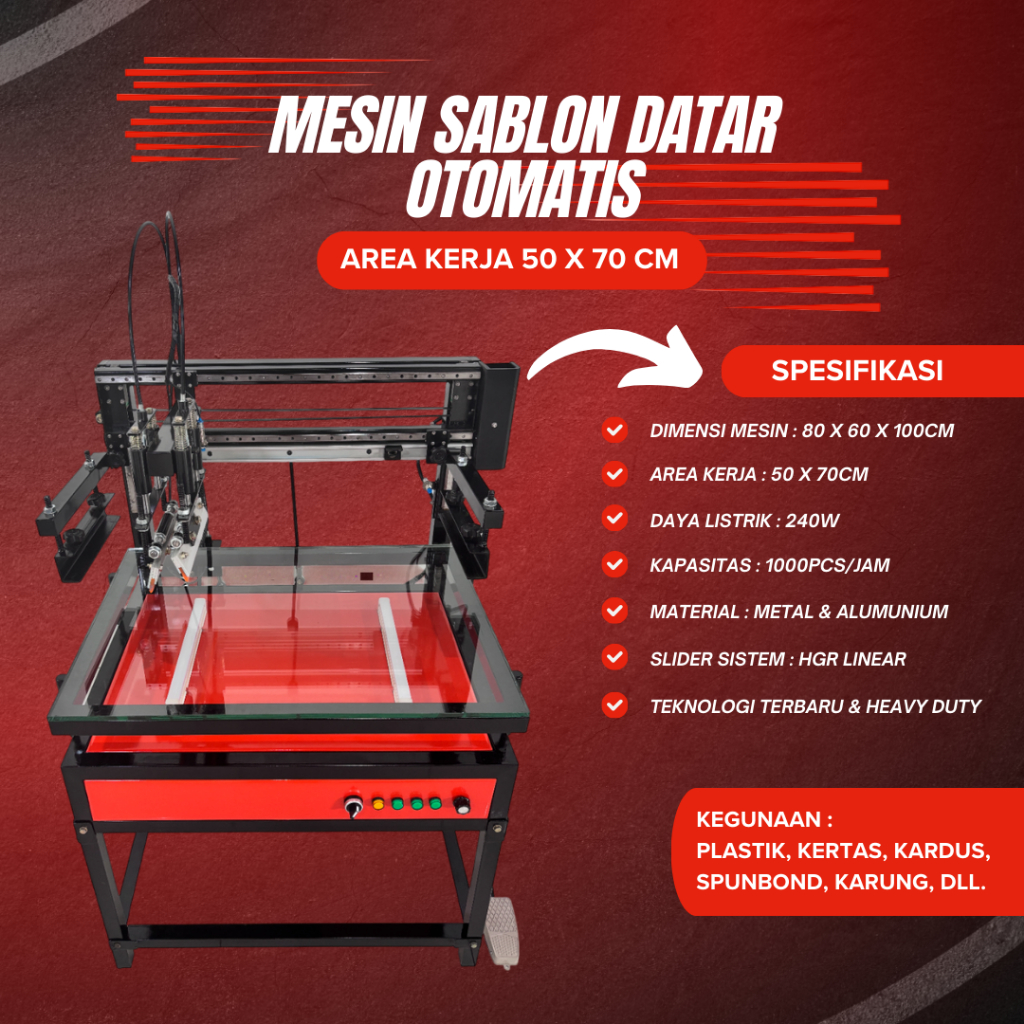 Jual Mesin Sablon Media Datar Otomatis Untuk Plastik Kertas Karung ...