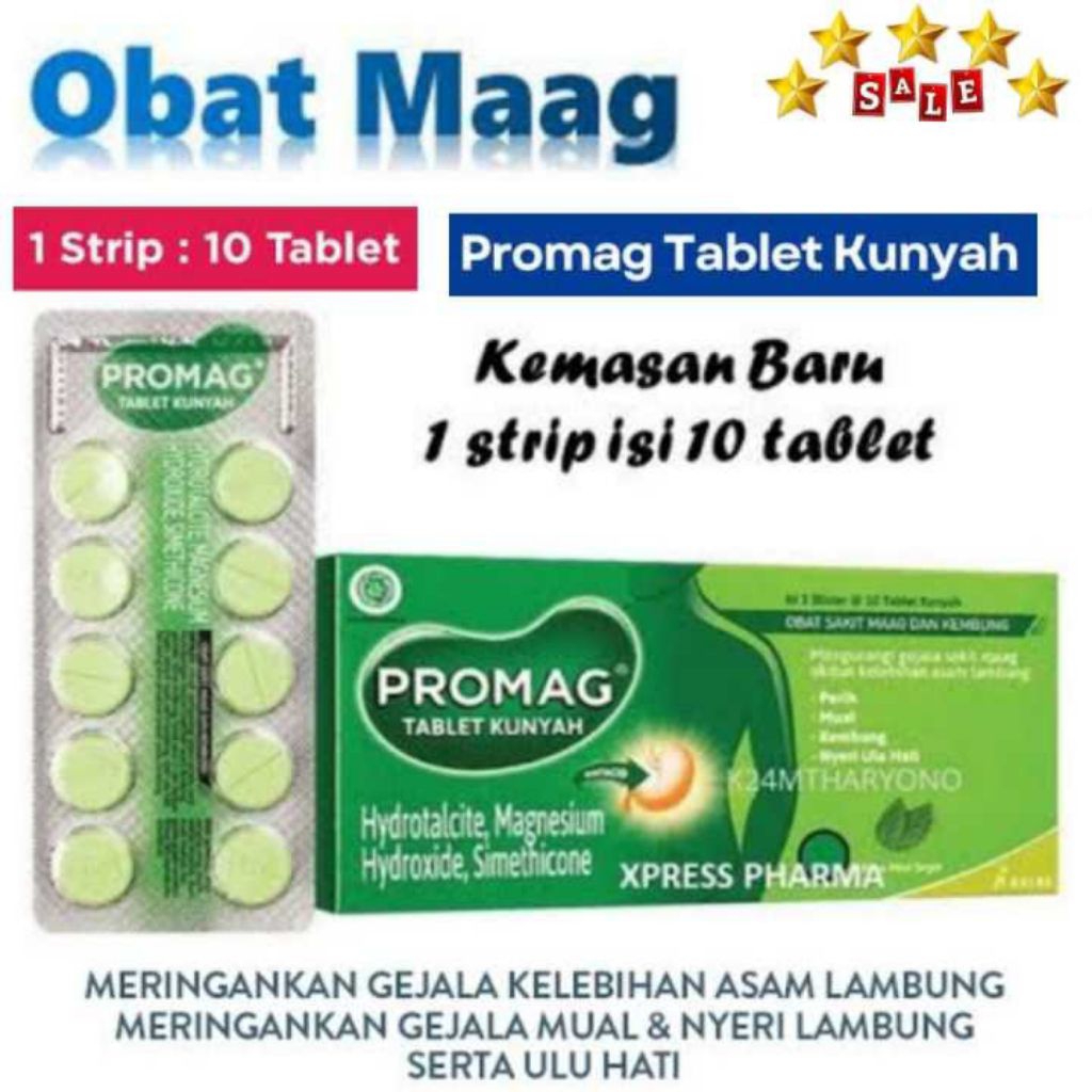 Jual PROMAG TABLET PER STRIP ISI 10 TABLET / OBAT MAAG LAMBUNG GROSIR ...