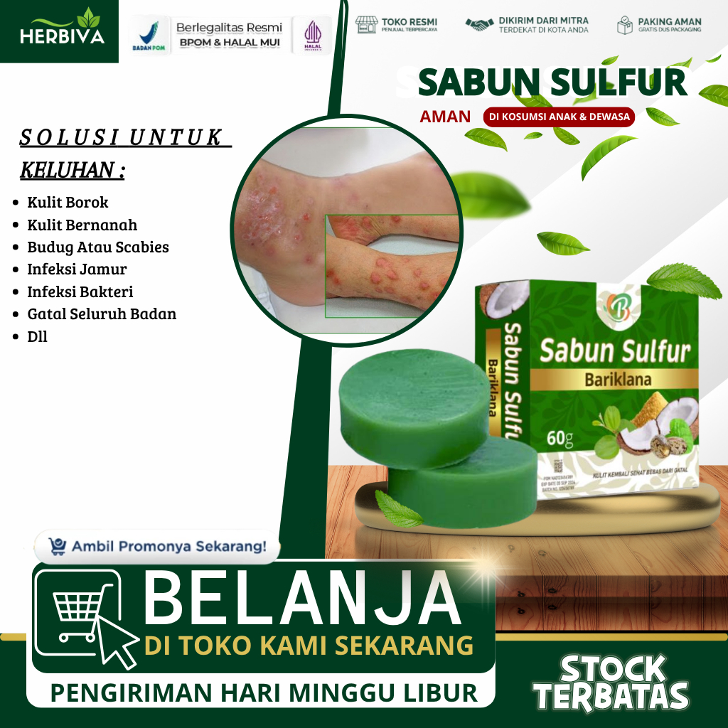 Jual Sabun Sulfur - Obat Scabies Kulit Borok Bernanah Cenang Budug ...
