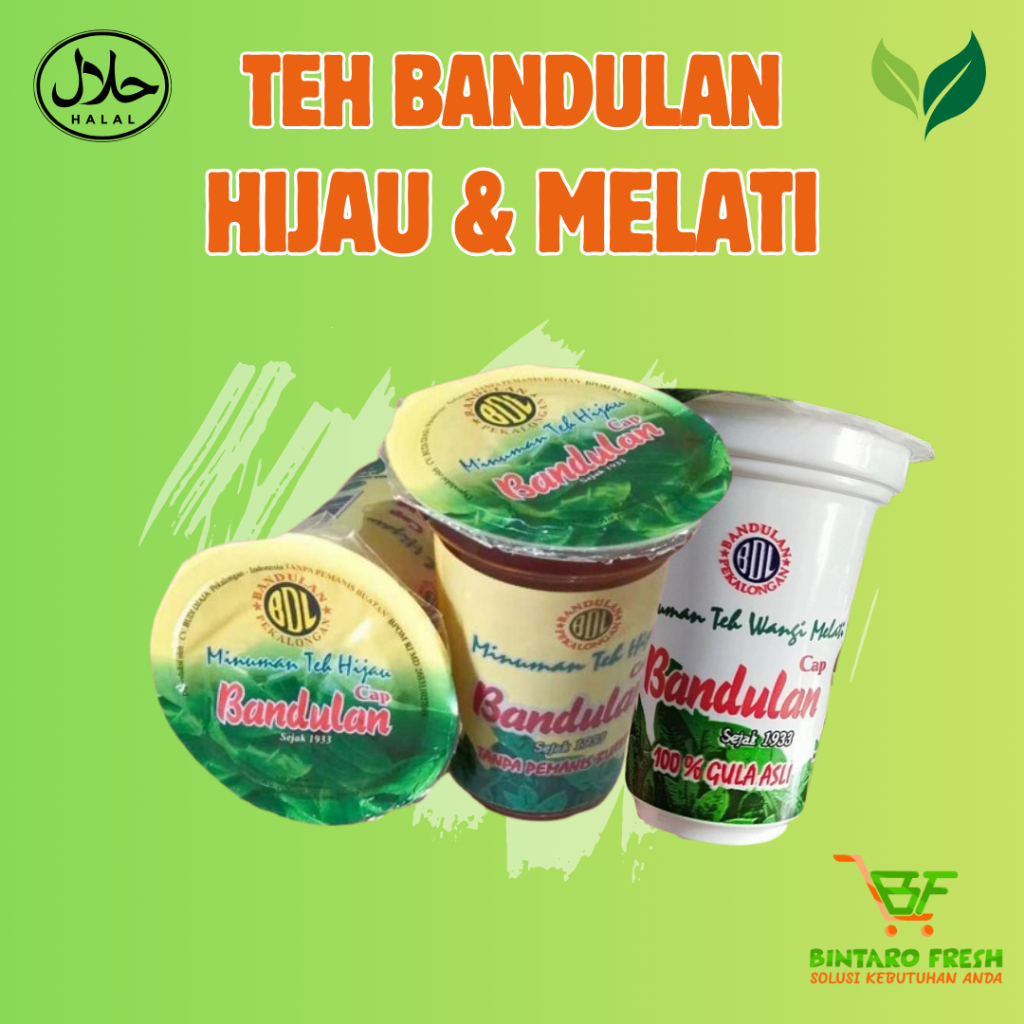 Jual Teh bandulan melati dan hijau 160 ml isi 24 cup/ Teh bandulan dus ...