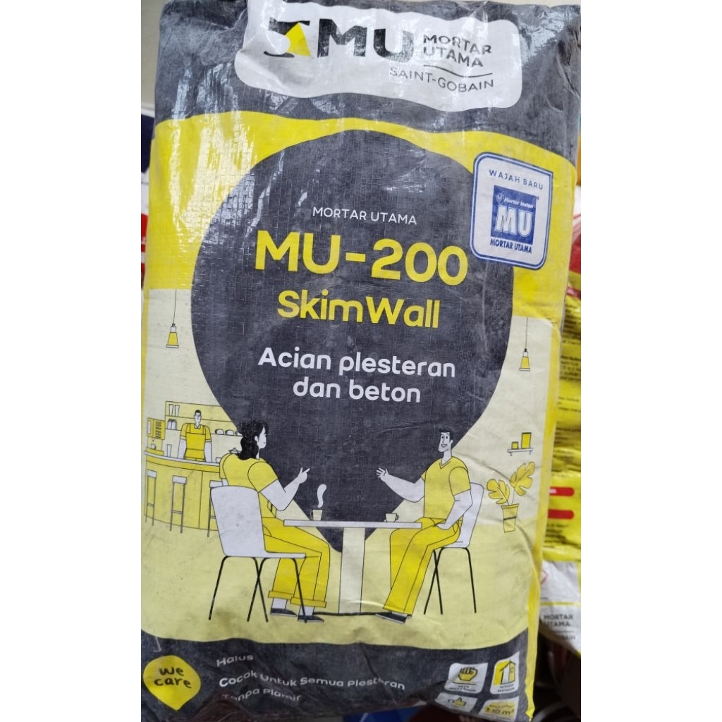 Jual Mortar Utama MU-200 SkimWall, yaitu semen instan siap pakai untuk ...