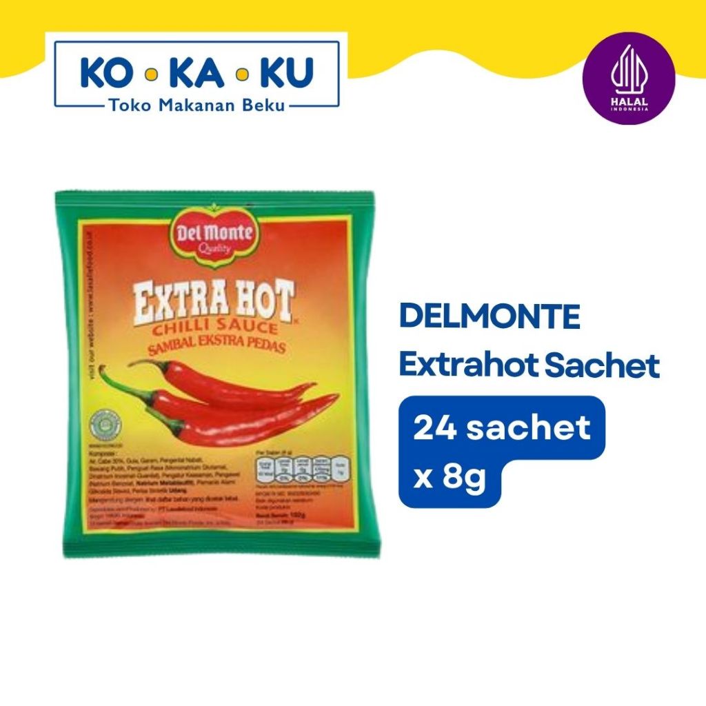 Jual Delmonte Extra Hot Sauce Sachet 8g (24 Sachet) | Shopee Indonesia