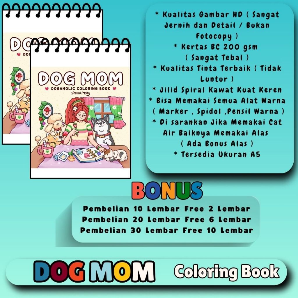 Jual DOG MOM Tema Buku Mewarnai Terbaru Cute And Comfy Coloring Book ...