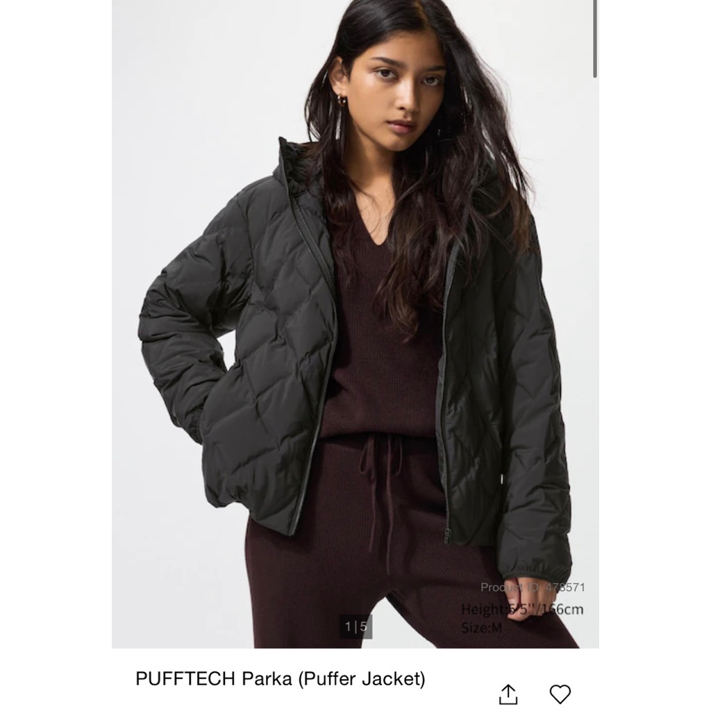 Jual Jacket Parka Puffer Pufftech Black Uniqlo Original | Shopee Indonesia