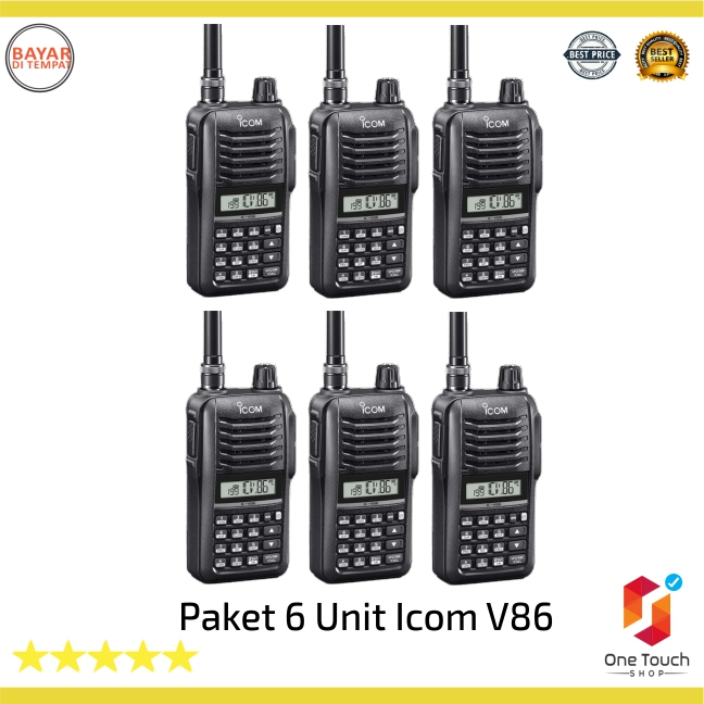 Jual Paket Hemat 6 Unit Radio HT Walkie Talkie Icom V86 V 86 Siap Pakai ...