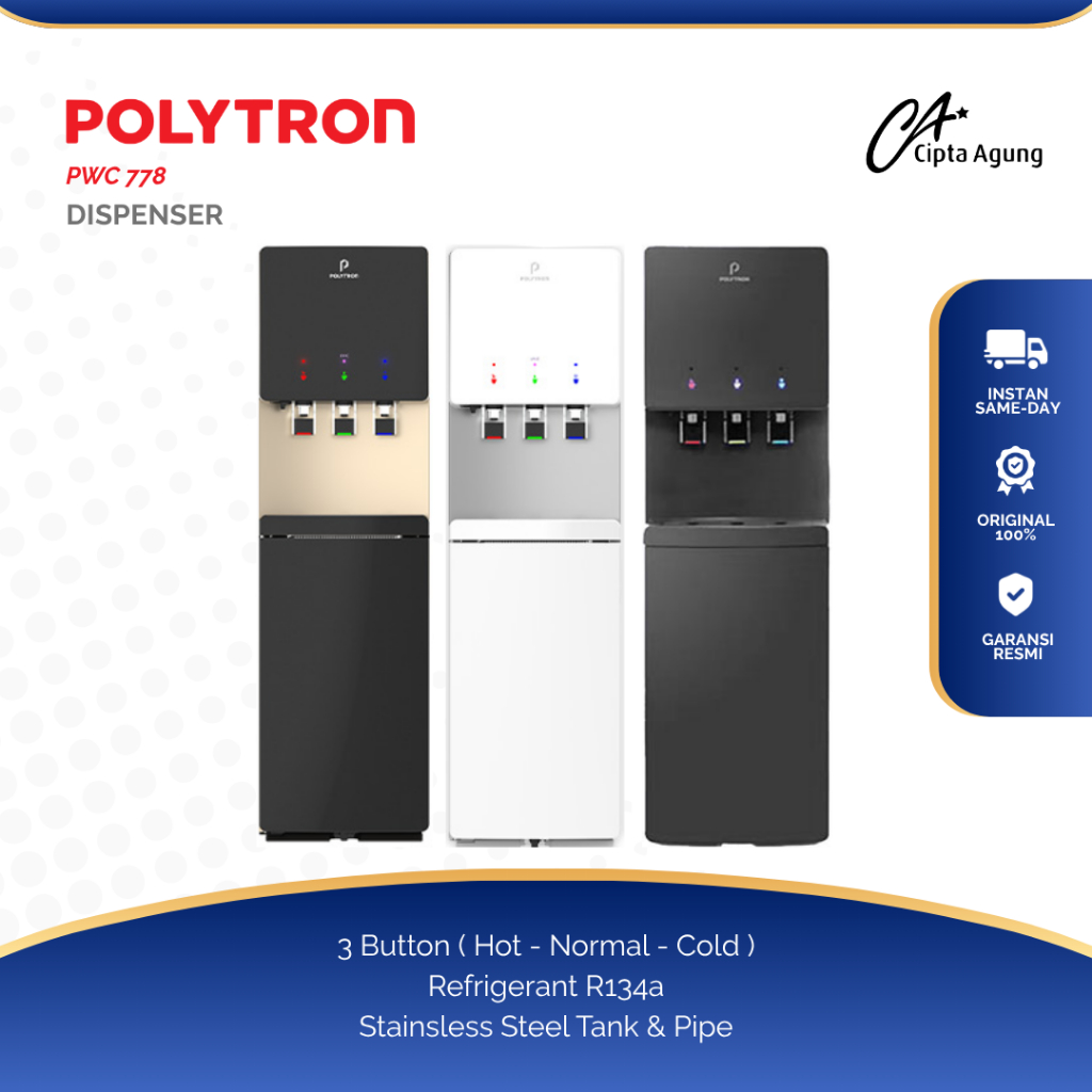 Jual POLYTRON DISPENSER GALON BAWAH PWC778 PWC 778 XUV WUV LX HITAM ...
