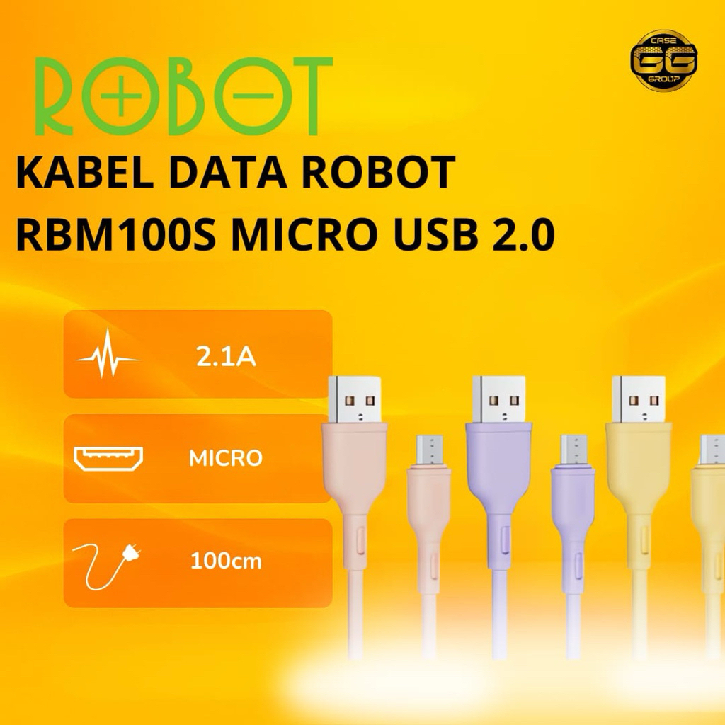 Jual KABEL DATA ROBOT RBM100S MIKRO USB 2A | Shopee Indonesia