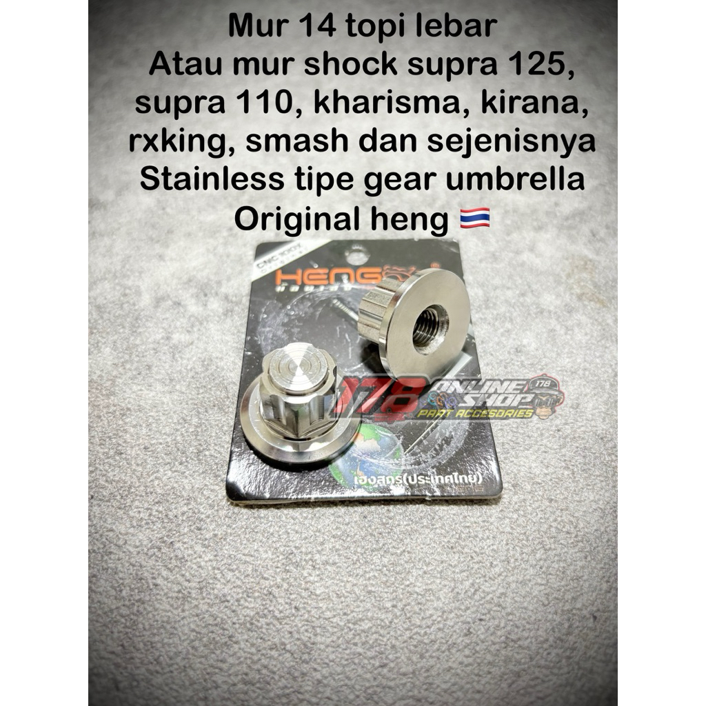 Jual mur 14 topi lebar atau mur shock drat 14 supra125,kharisma,kirana ...