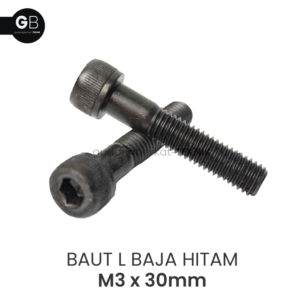 Jual Baut L M3x30 / Baut Kunci L 3x30 Baja Hitam M3 x 30 | Shopee Indonesia