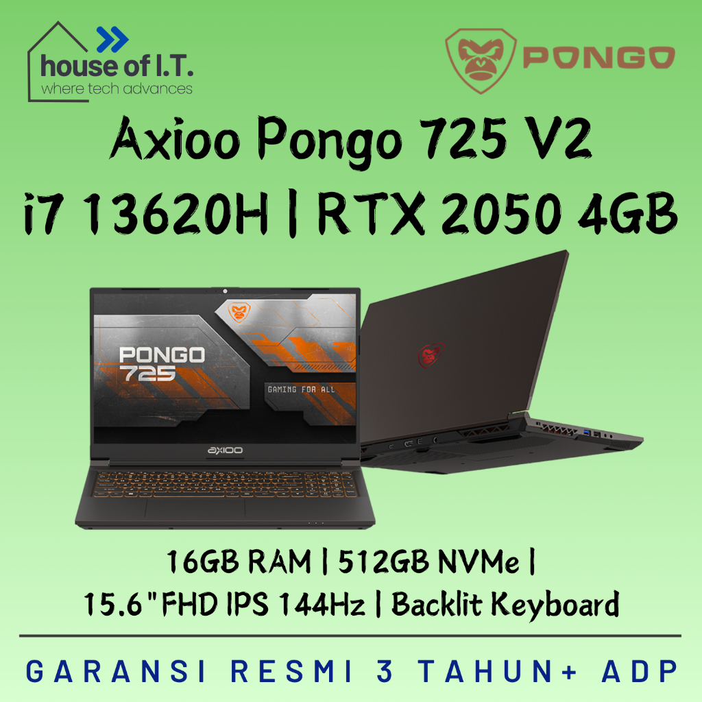 Jual LAPTOP AXIOO PONGO 725 i7 13620H 16GB 512GB SSD RTX2050 4GB 15.6 ...