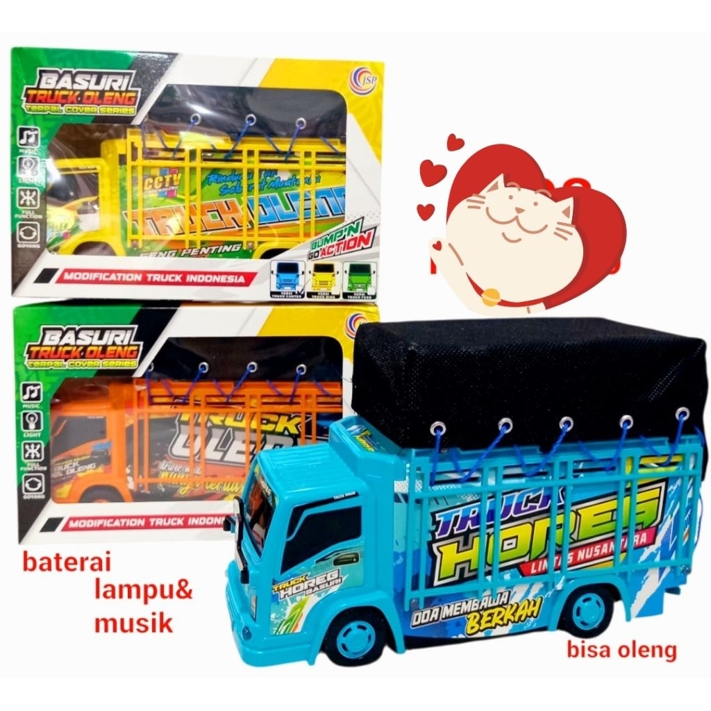 Jual MAINAN TRUCK BASURI OLENG FULL MUATAN KAMBAL HITAM MUSIC LAMPU ...