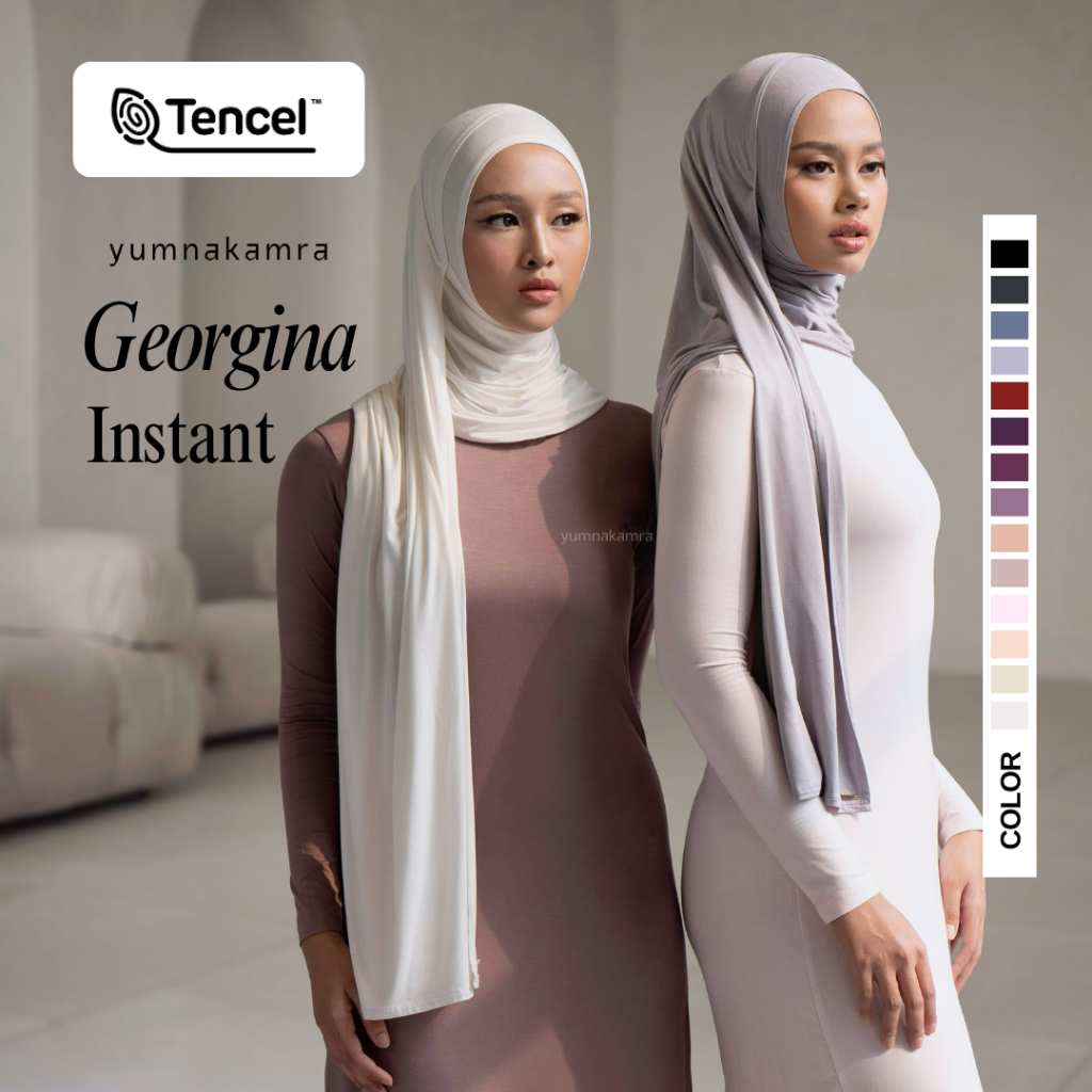 Jual Georgina Instant Pashmina Micro Modal TENCEL™ Spandex Pashmina ...