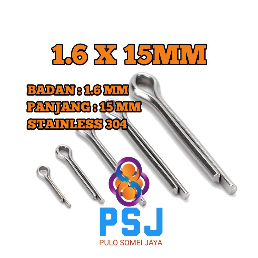 Jual Spipen M1.6 x 15 mm / Cotter Pin / Split Pin Stainless 304 ...
