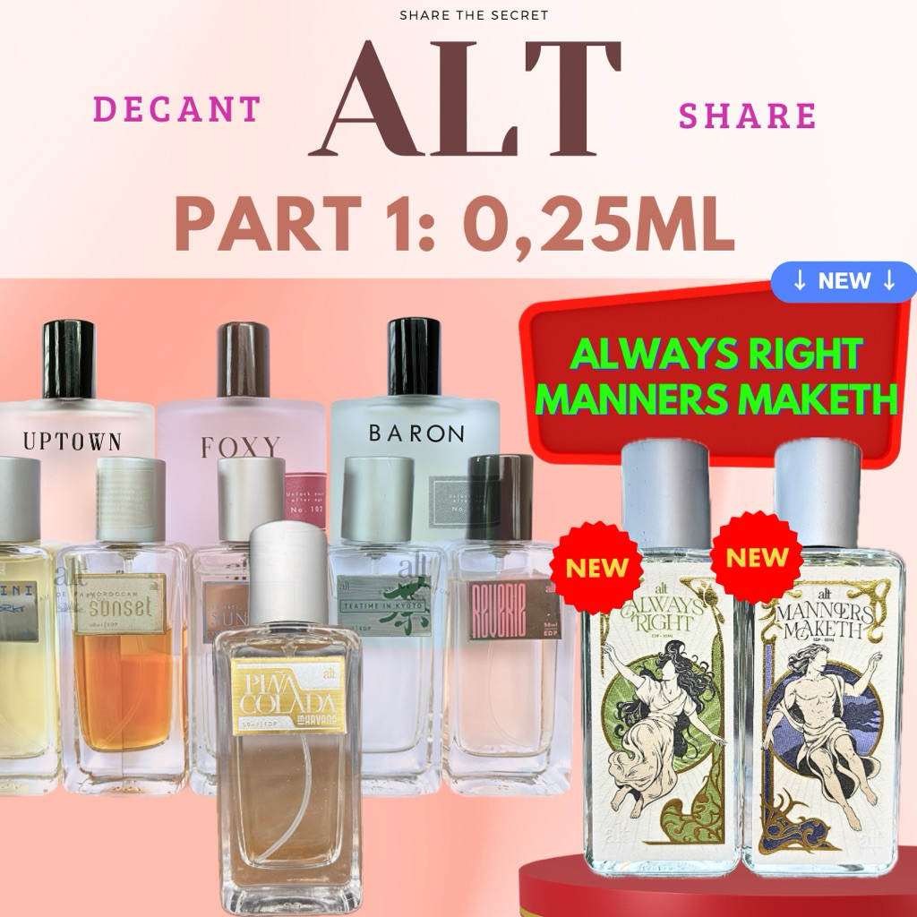 Jual Free Gift! Decant Share ALT Perfumery 0,25ml Always Right Manners ...