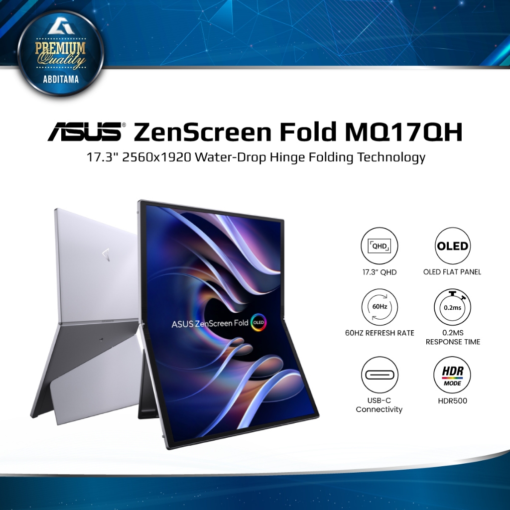 Jual Monitor OLED Portable Asus ZenScreen Fold OLED MQ17QH 17.3 ...
