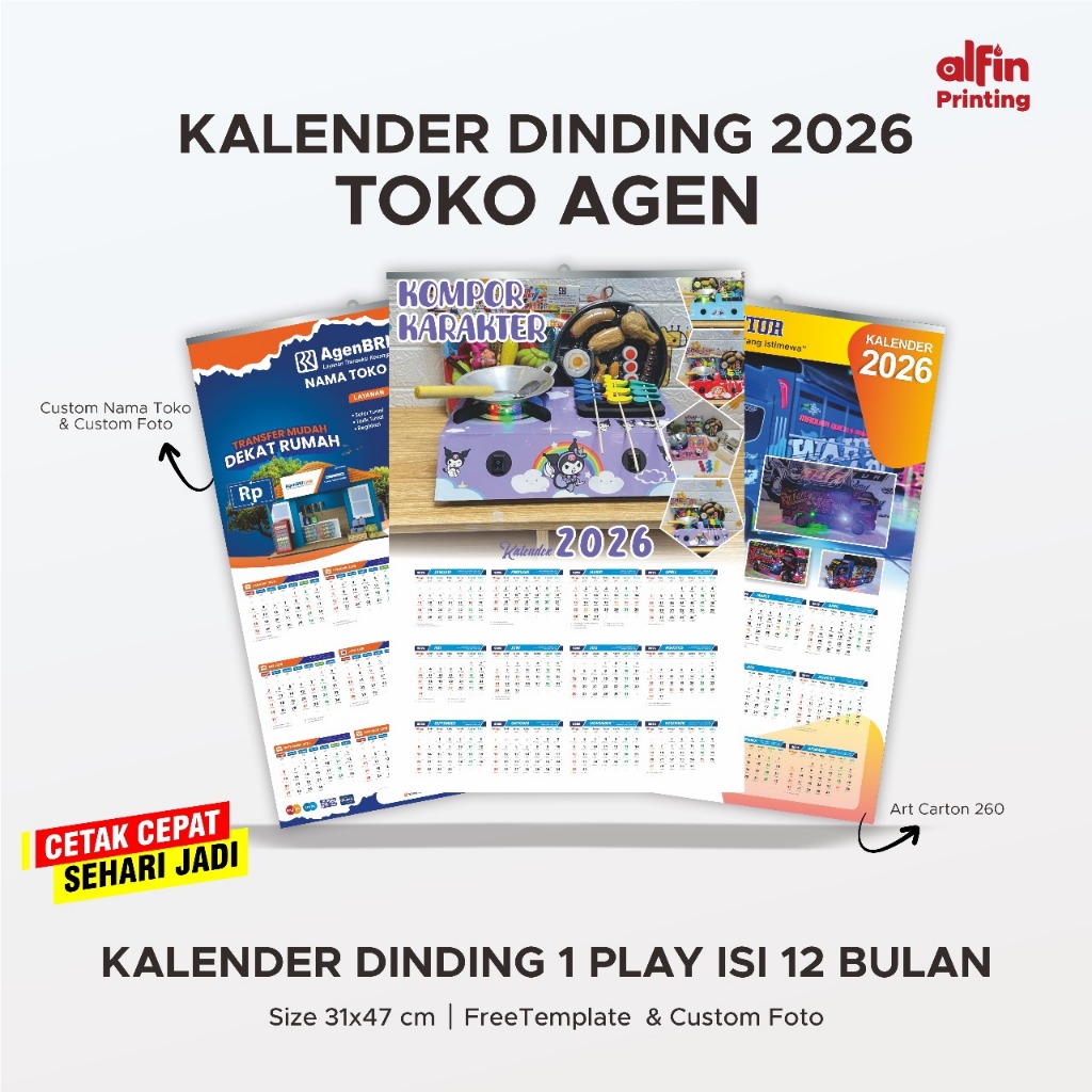 Jual KALENDER 2026 CUSTOM | KALENDER DINDING BriLink, Toko Emas, Toko ...