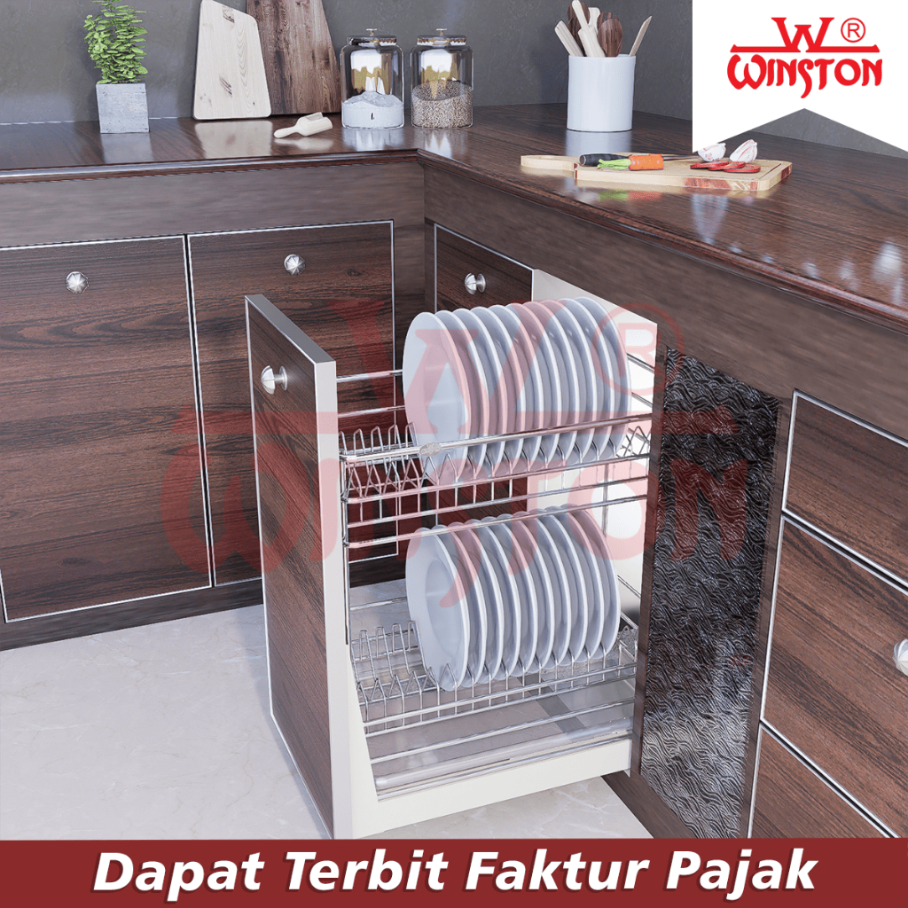 Jual Rak Tarik Piring Sekat 2 Susun Stainless WW 10 P SS Ukuran Kabinet ...