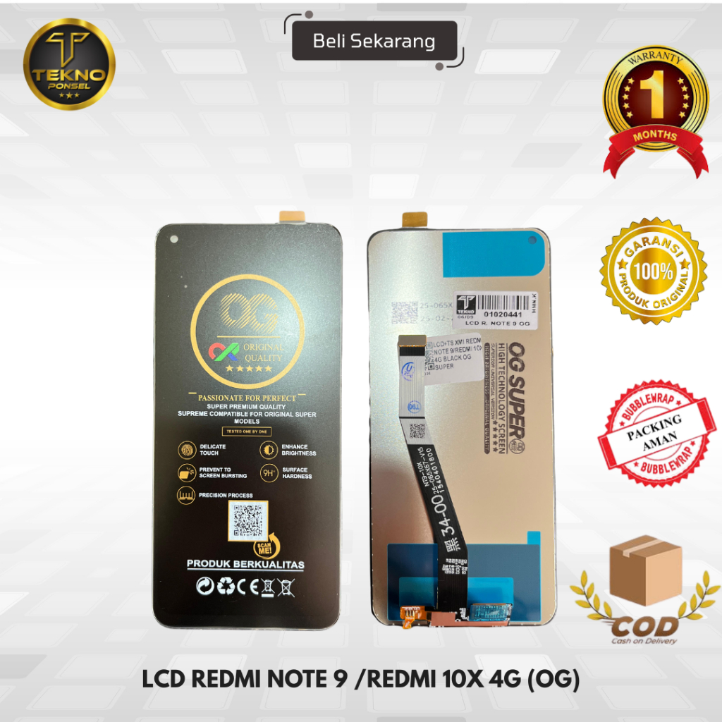 Jual LCD REDMI NOTE 9 /REDMI 10X 4G (OG) FULLSET BERGARANSI TOUCHSCREEN ...