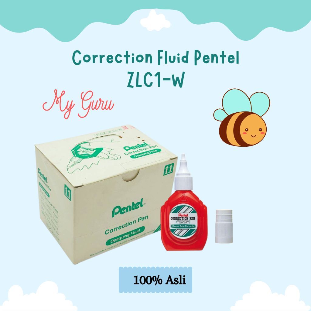 Jual [PCS] CORRECTION FLUID PENTEL ZLC1-W / TIP-EX PENTEL ZLC1-W (18 ML ...