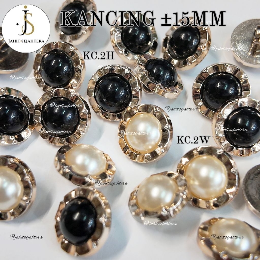 Jual KANCING Emas Jahit ±15mm - 2 MODEL Pilihan - 2 Warna Pilihan [ 12 ...