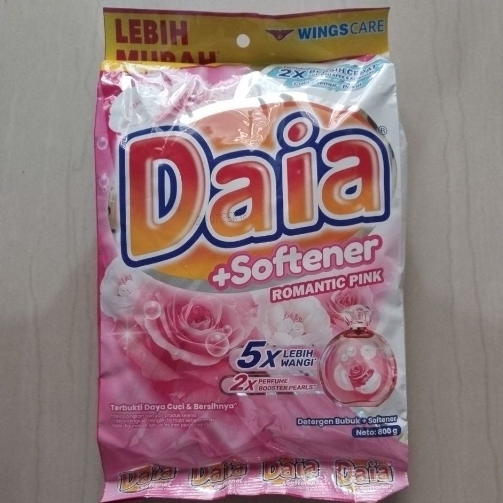 Jual Daia Detergen Bubuk + Softener Romantic Pink isi 800 gram | Shopee ...