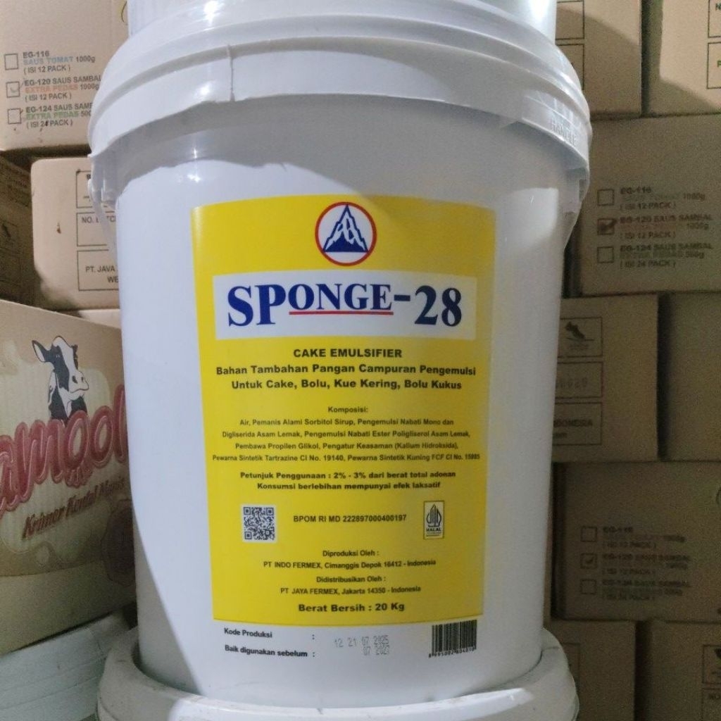 Jual SP Sponge 28 Emulsifier 20 kg Pengembang Pelembut Kue | Shopee ...