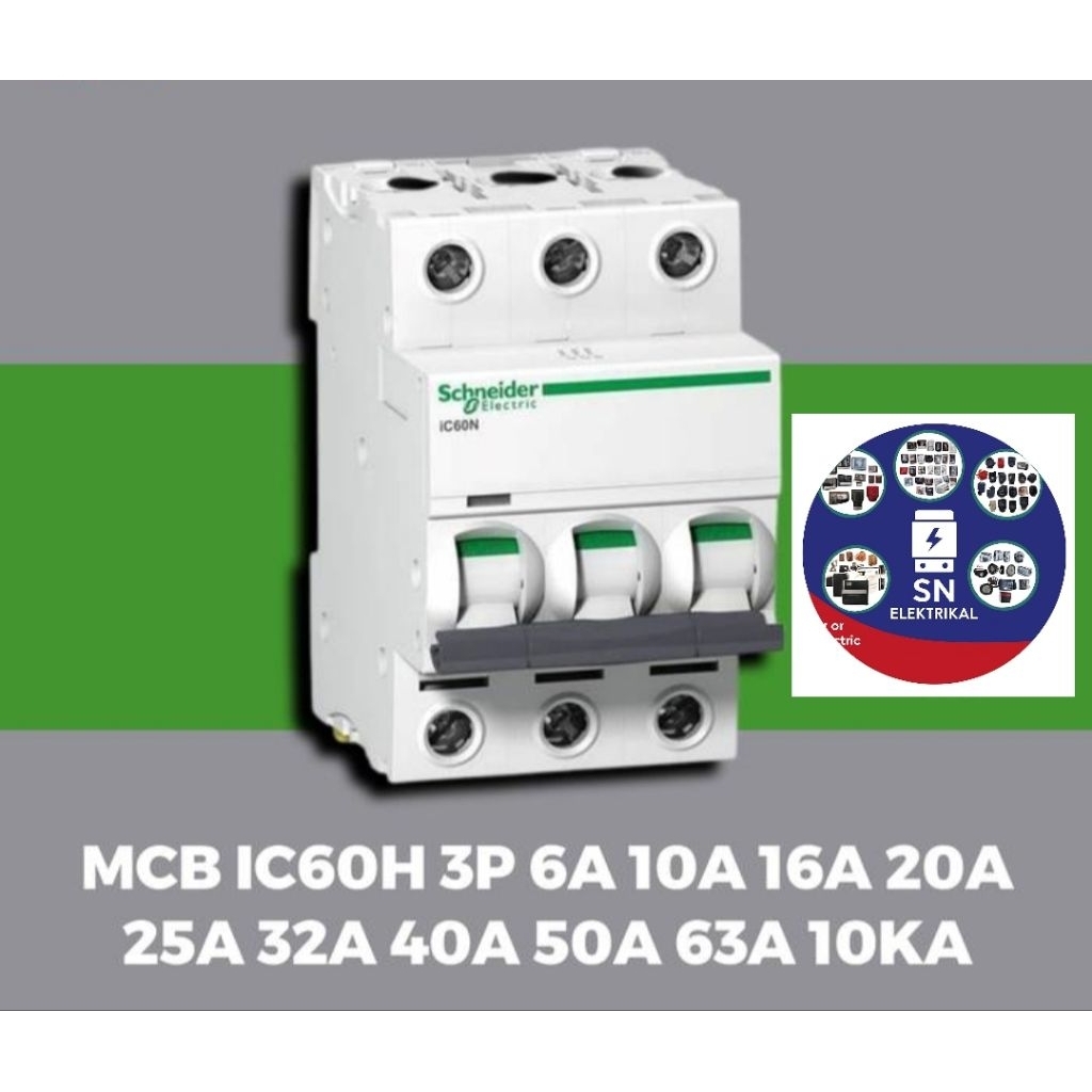 Jual MCB 3P SCHNEIDER IC60H 10KA 6A - 63A MCB 3 PHASE / MCB 3 POLE ...