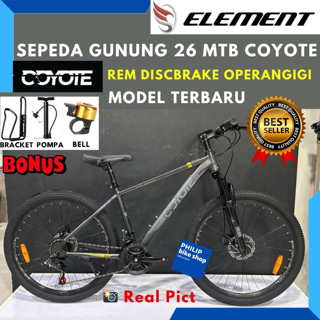 Jual Sepeda Gunung 26 MTB Element Coyote Rem Discbrake Operangigi New ...