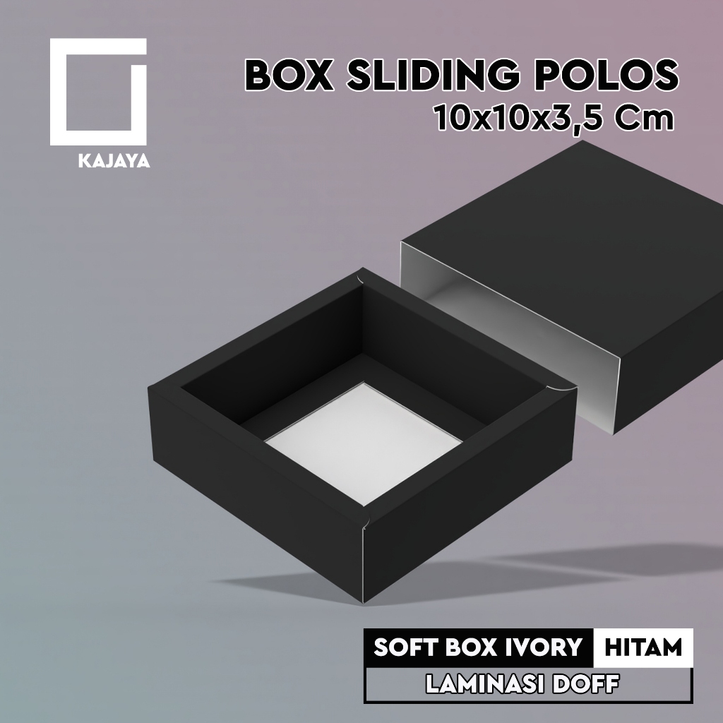 Jual Box Sliding Hitam 10x10x3,5 cm Laminasi Doff Hampers Kecil Kemasan ...