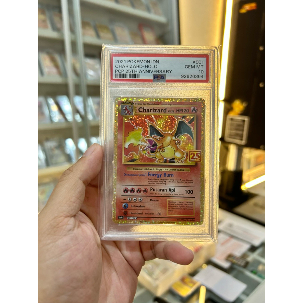 Jual 1 BUAH Charizard 25th Anniversary indonesia PSA 10 1 kartu POKEMON ...