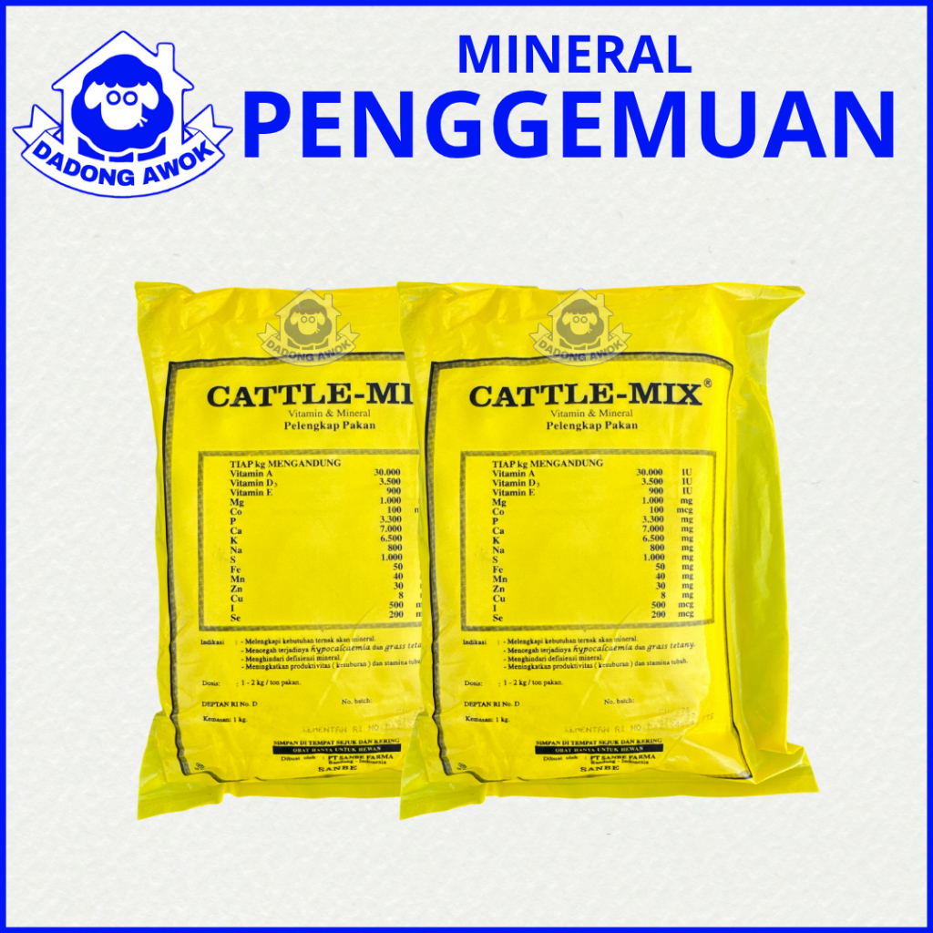 Jual Cattle Mix 1 kg Sanbe mineral calsium Penggemukan - cattle mix ...