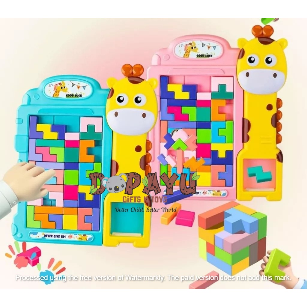Jual Puzzle Edukasi Susun Blok Anak DEER MULTIFUNCTIONAL BLOCK GIRAFFE ...