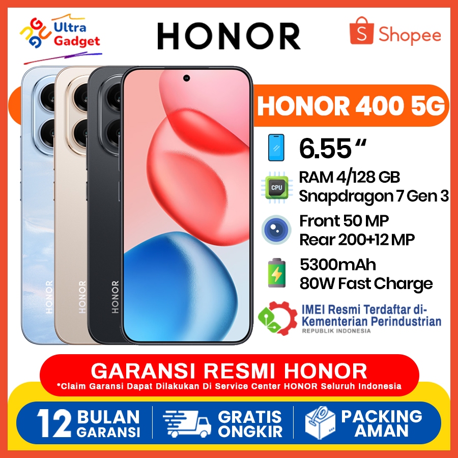 Jual Honor 400 5G [12GB+512GB] - Garansi Resmi 1 Tahun | Shopee Indonesia