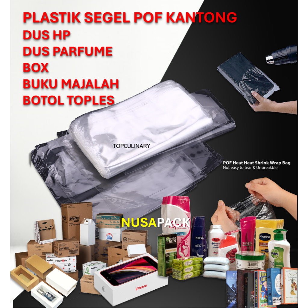 Jual Plastik segel pof shrink kantong untuk dus hp, buku, majalah ...