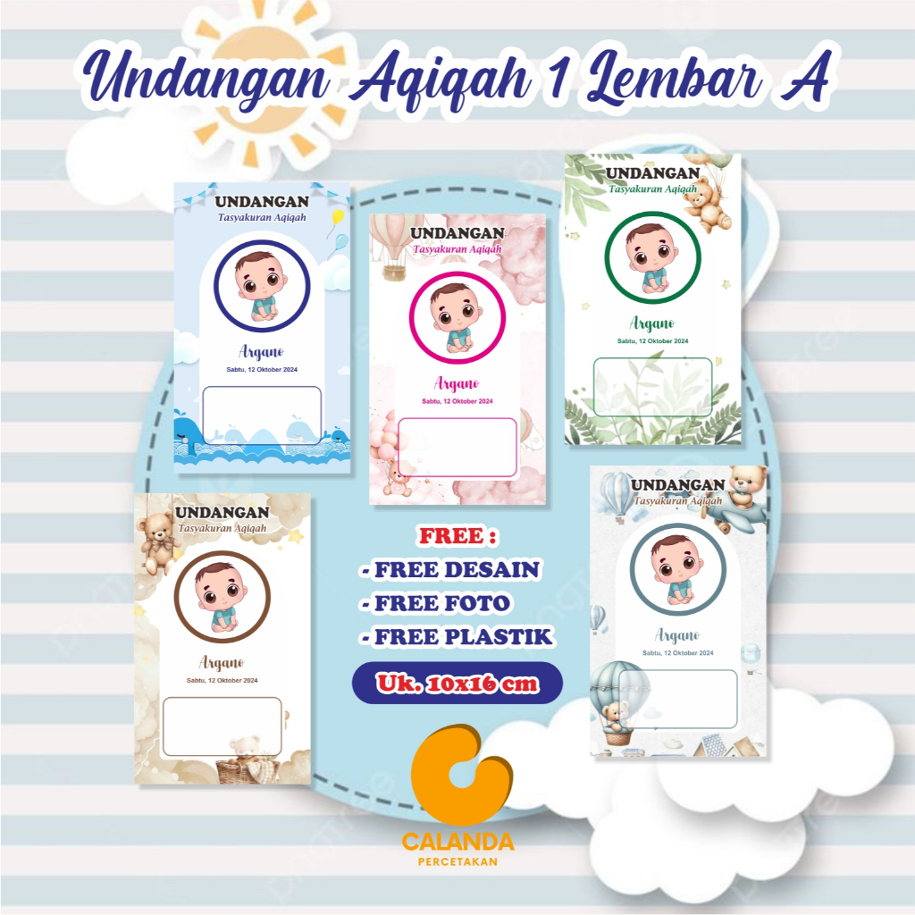 Jual UNDANGAN AQIQAH 1 LEMBAR TIMBAL BALIK (B) (FREE PLASTIK) | Shopee ...