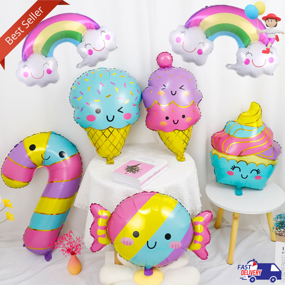 Jual Balon Foil Jumbo Sweet Tooth / Bulat Permen / Es krim (Candy ...