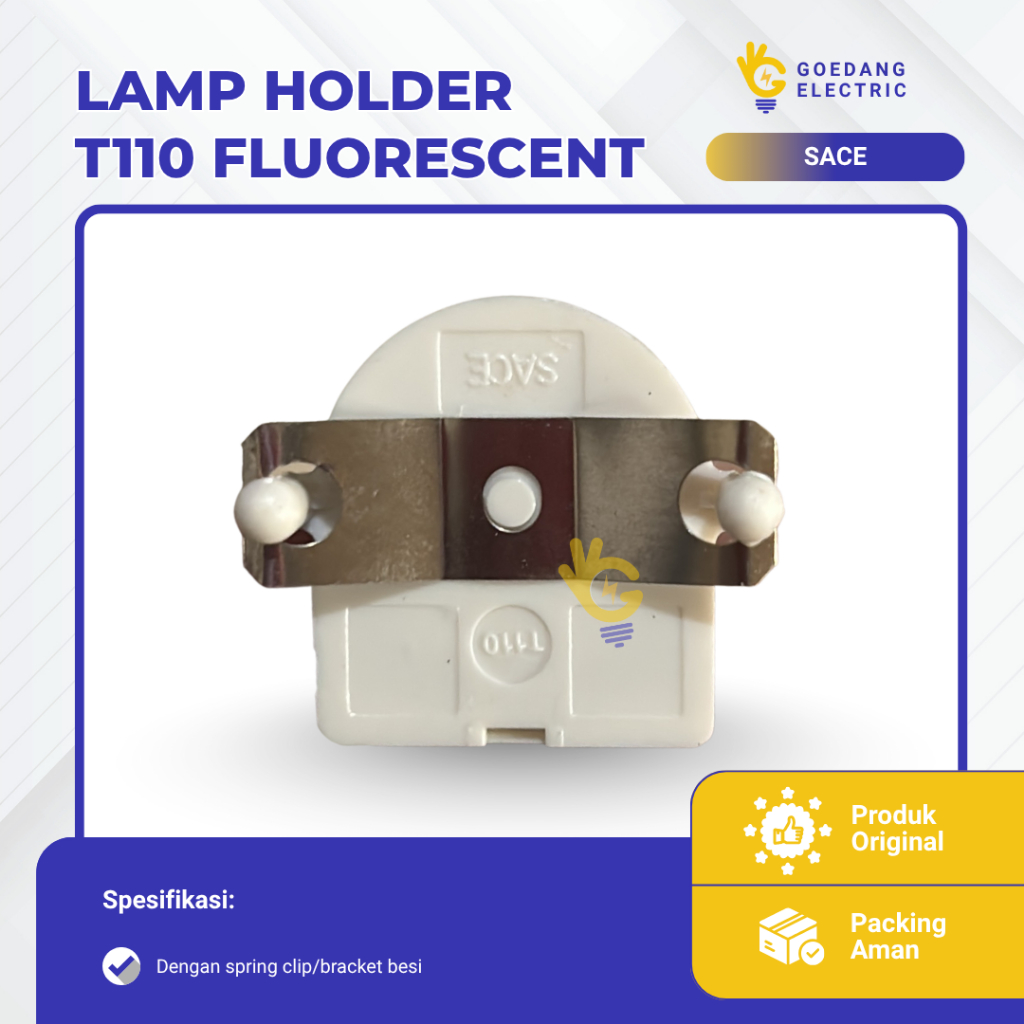 Jual Fiting Lampu Holder SACE T110 Fluorescent TL Neon Dengan Bracket ...