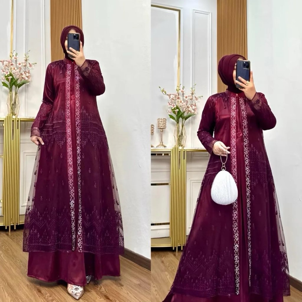 Jual Nadira Dress Best Seller-Model Gamis Brokat Terbaru Tren 2025 ...