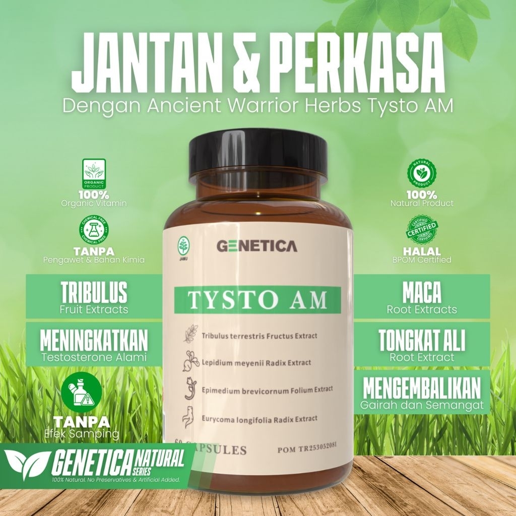 Jual Genetica Tysto AM 60 Kapsul Suplemen Herbal Testobooster | Shopee ...