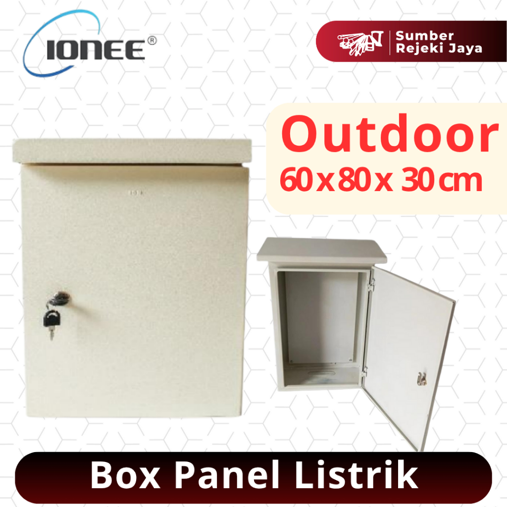 Jual IONEE Box panel listrik outdoor 60 x 80 x 30cm | Besi Cream ...