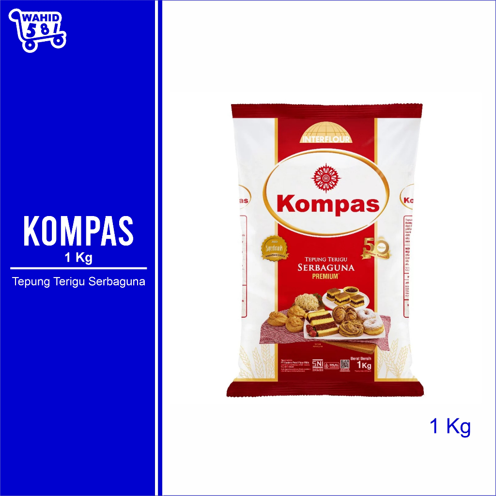 Jual Tepung Terigu Serbaguna Kompas 1 Kg Premium | Shopee Indonesia