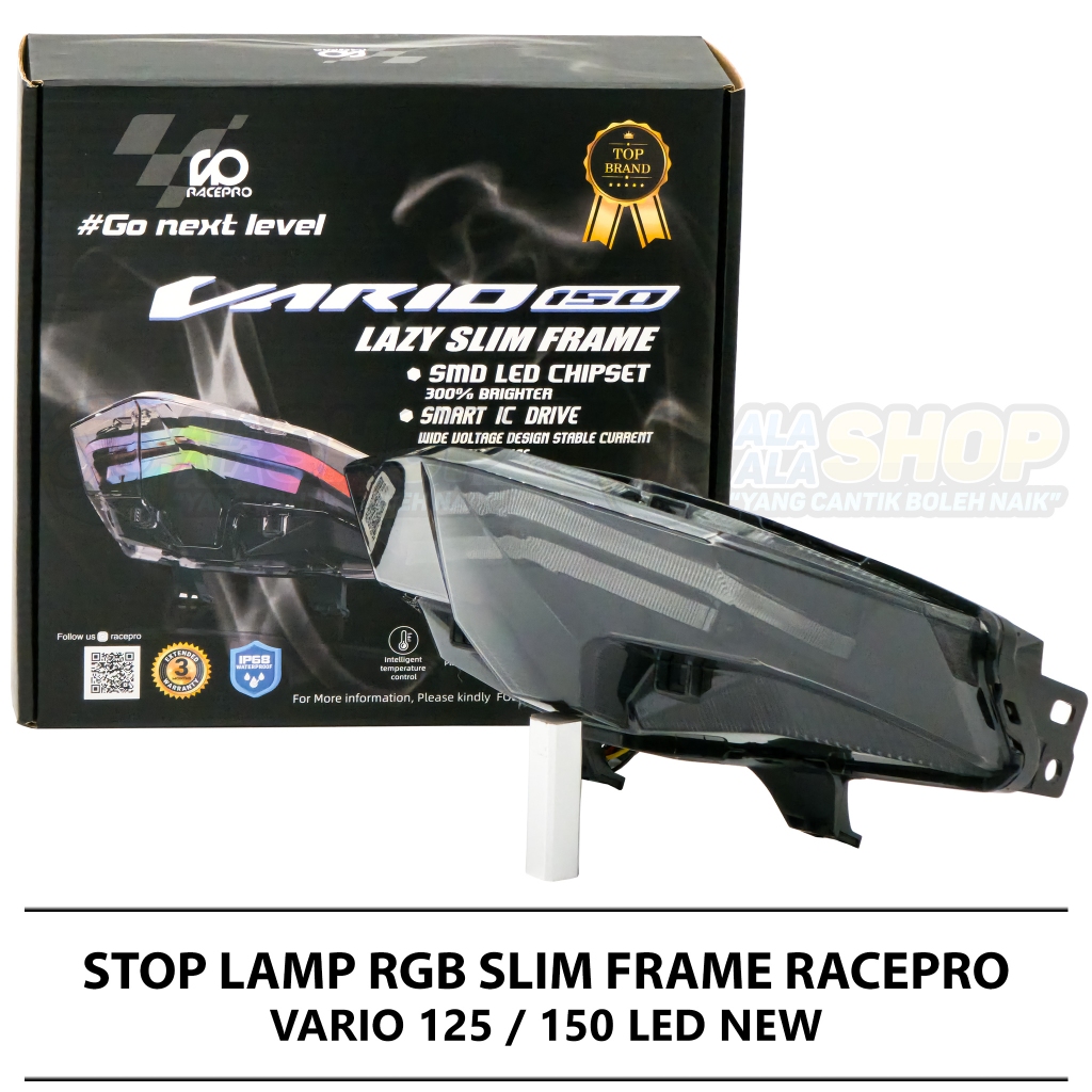 Jual Stoplamp Racepro RGB Lazy Slimframe Vario 125 150 LED NEW Stop ...