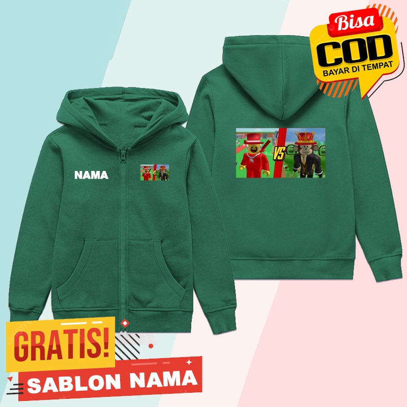 Jual Zipper Anak Chibi Sammy VS Jadel Roblox Steal A Brainrot / Jaket ...