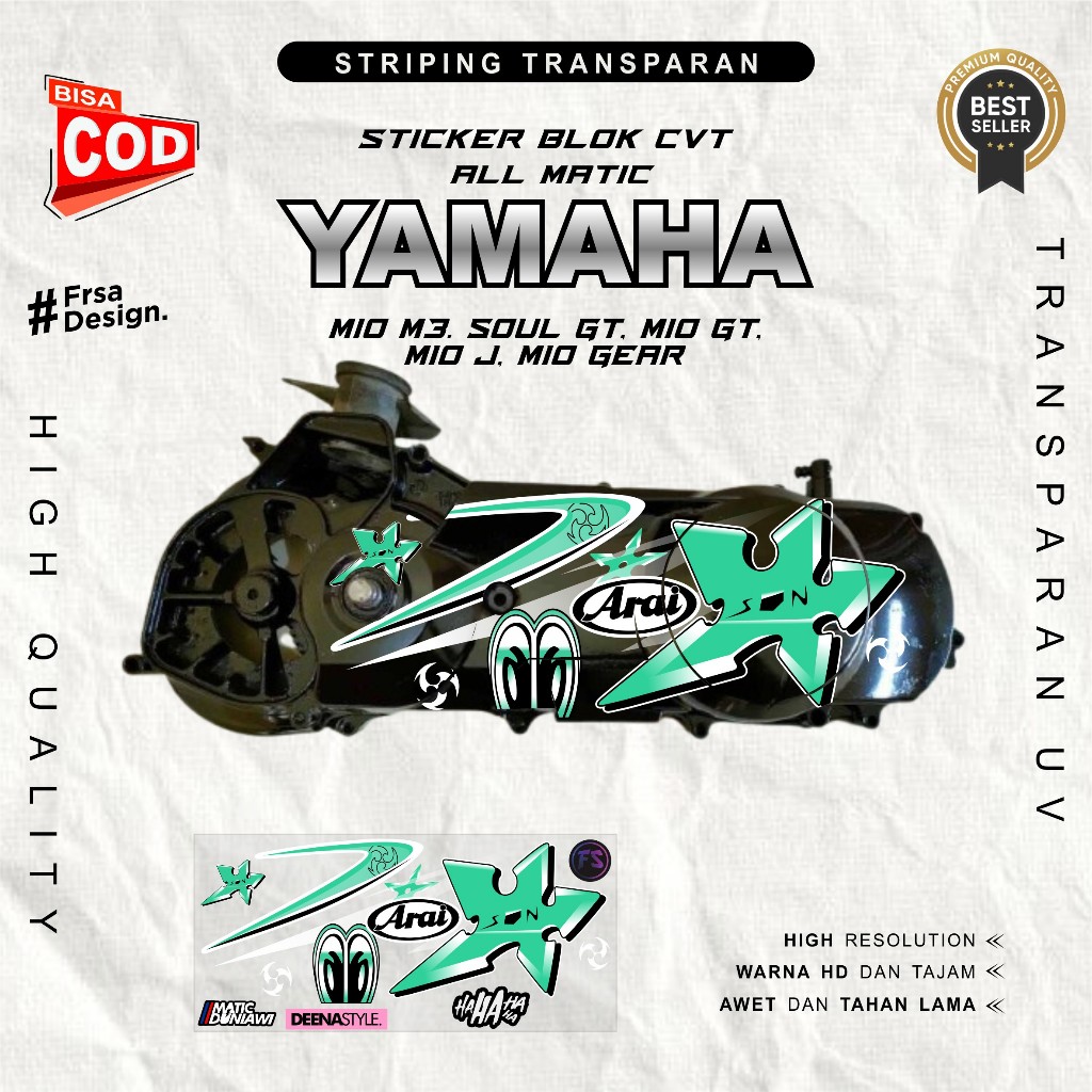Jual Sticker CVT Transparan yamaha MIO J, GT, SOUL, XEON, GEAR, DLL ...