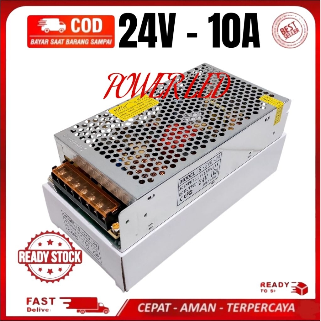 Jual POWER SUPPLY 24V 10A / PSU 24V 10A SMPS TRAFO SWITCHING POWER ...