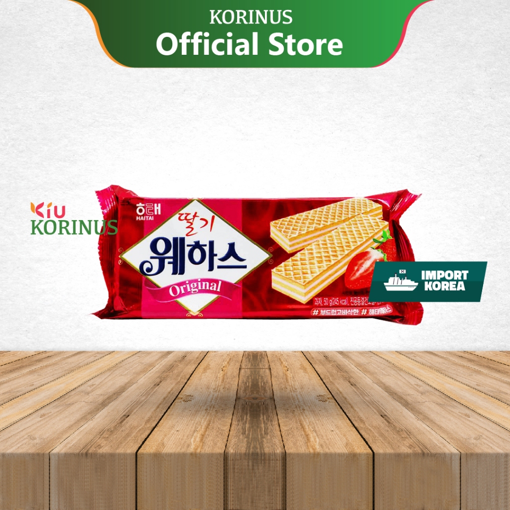 Jual [HAITAI] Wafer Stroberi / Strawberry Wafer / Cemilan, Snack ...