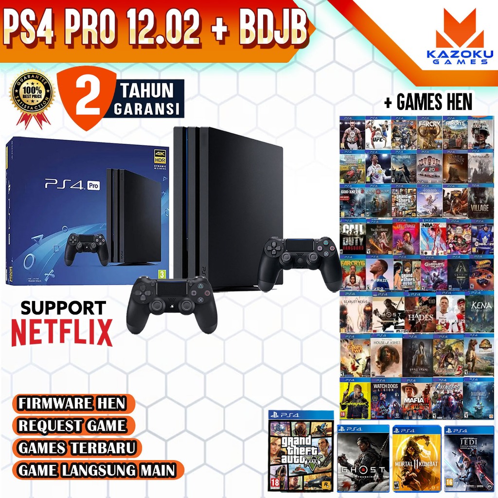 Jual PS4 PS 4 HEN 12.02 BDJB HDD 500GB 1TB GARANSI 2 TAHUN | Shopee ...