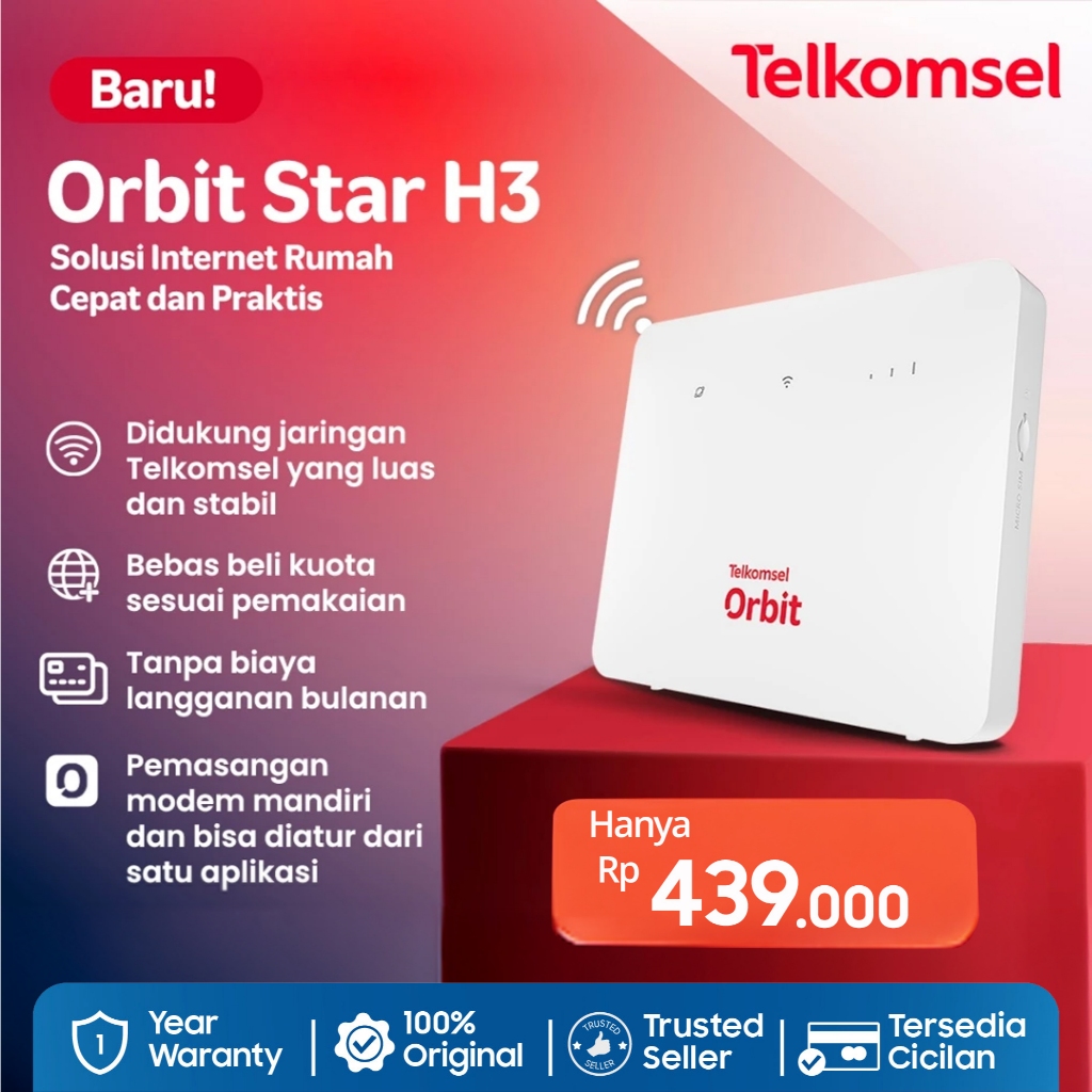 Jual Modem Telkomsel Orbit Star H3 Modem Wifi 4G High Speed | MICRO SIM ...