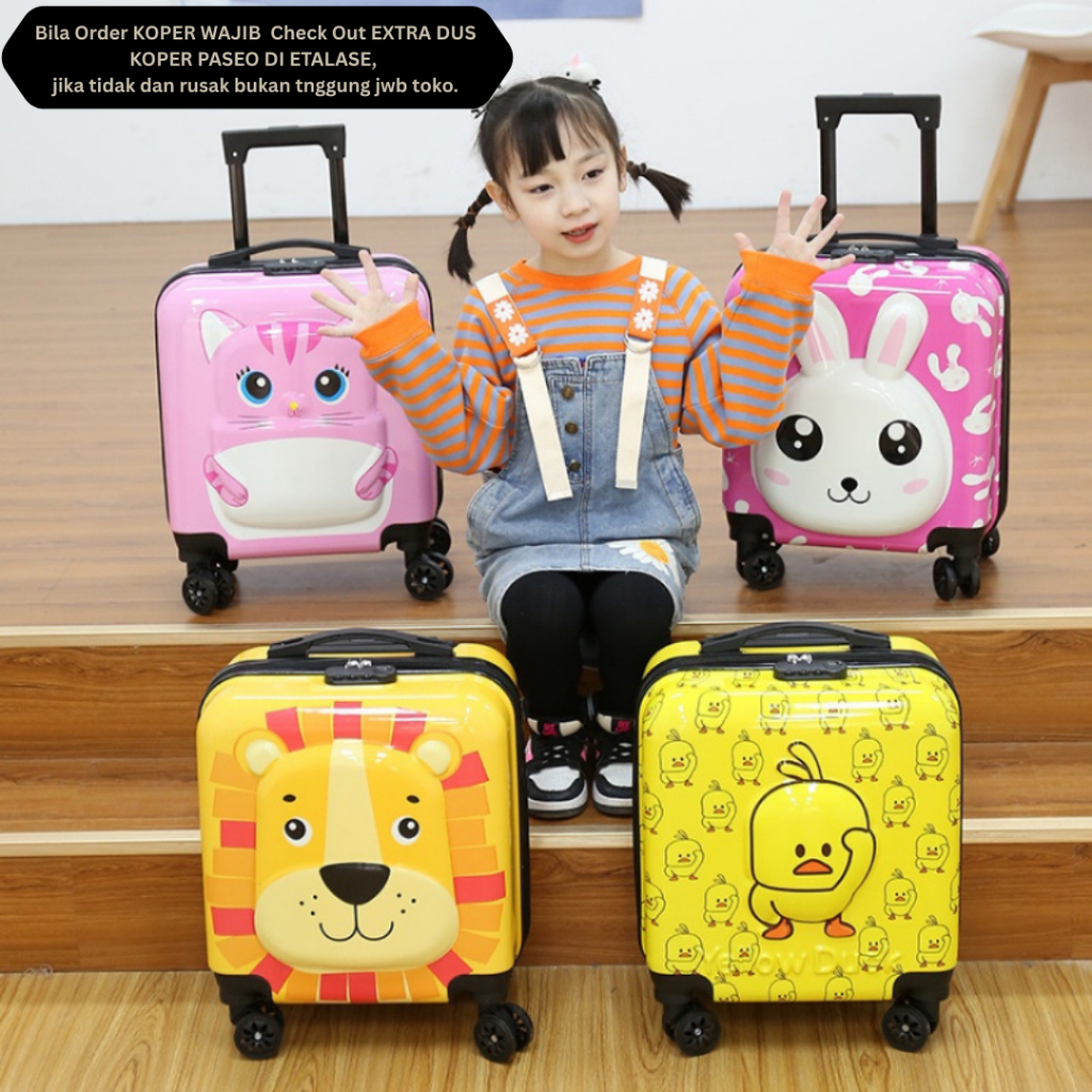 Jual Alby Mart Tas Koper Bagasi Anak Troli Roda 18 inch Kabin Size Kids ...